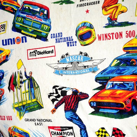 Vintage Sears Perma Prest | Bedding | Vtg 7s Nascar Sears Perma Prest ...